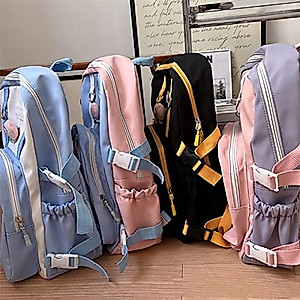 Aoakva Kawaii Backpack Comes with Huge Kawaii Panda Doll and 4 Kawaii Patches Cute for Teen Girl Boy Students (Pink+Purple)