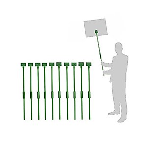 Lightweight Yard Signs Stakes Protest Sign Holders,Parades Slogan Poles, Warning Signs Support Placards With Handle For Grand Ceremonies,Sale,Vote, Sports, Airport Pick Up, Pack 10 (SET A)