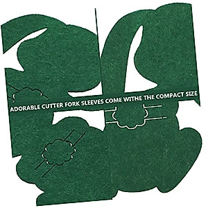 DOITOOL 12pcs Rabbit Tableware Set Silverware Pouches Burlap Cutlery Fork Bag Easter Fork Holder Bunny Cutlery Holder Easter Silverware Holder Easter Rabbit Non-woven Fabric Sleeve Desktop