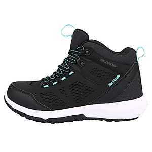 Northside Women's Benton Mid Waterproof Hiking Boot, Black/Aqua, 6.5