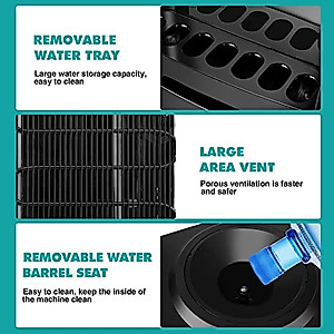 COSVALVE Water Dispenser 5 Gallon Top Loading Hot and Cold Water Stainless Body Compression Refrigeration with Child Safety Lock for Home Office Use