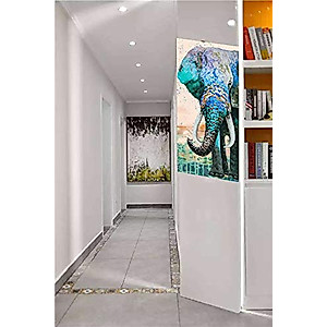 Home Wall Art Décor of The Hand-Painted Elephant, African Animals Graphic Artwork Painting Print for Wall Decor(Waterproof Artwork, Bracket Mounted Ready to Hang)