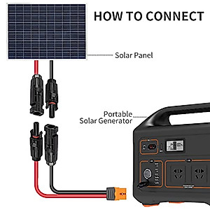 YACSEJAO Solar to XT60i Charging Cable 12AWG 1.5M Solar Plug to XT60 Socket Solar Connector to XT60i-F Solar Panel Cable for RV Portable Power Station Lipo Battery