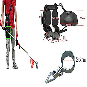 Trimmer Shoulder Strap Harness, Weed Eater Strap Harness + Weed Eater Strap Clamp, Comfort Strap Double Shoulder Garden, for Fits Trimmer Harness Shoulder Strap Garden Lawn Cutter Accessories