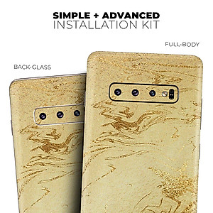 DesignSkinz Molten Gold Digital Foil Swirl V10 Protective Vinyl Decal Wrap Skin Cover Compatible with The Samsung Galaxy S20 (Screen Trim & Back Glass Skin)