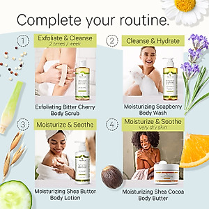 Tree to Tub Unscented Shea Butter Body Lotion for Dry Skin - Fragrance Free Sensitive Skin Lotion for Women & Men, Vegan Body Moisturizer w/Organic Aloe Vera, Cocoa Butter, Natural Colloidal Oatmeal