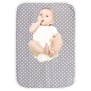 Baby Diaper Changing Pad, 21 5/8" x 31.5" Waterproof Changing Pad Liners 2Pack - Reusable Soft and Absorbent Portable Changing Mat(Star2PCS)