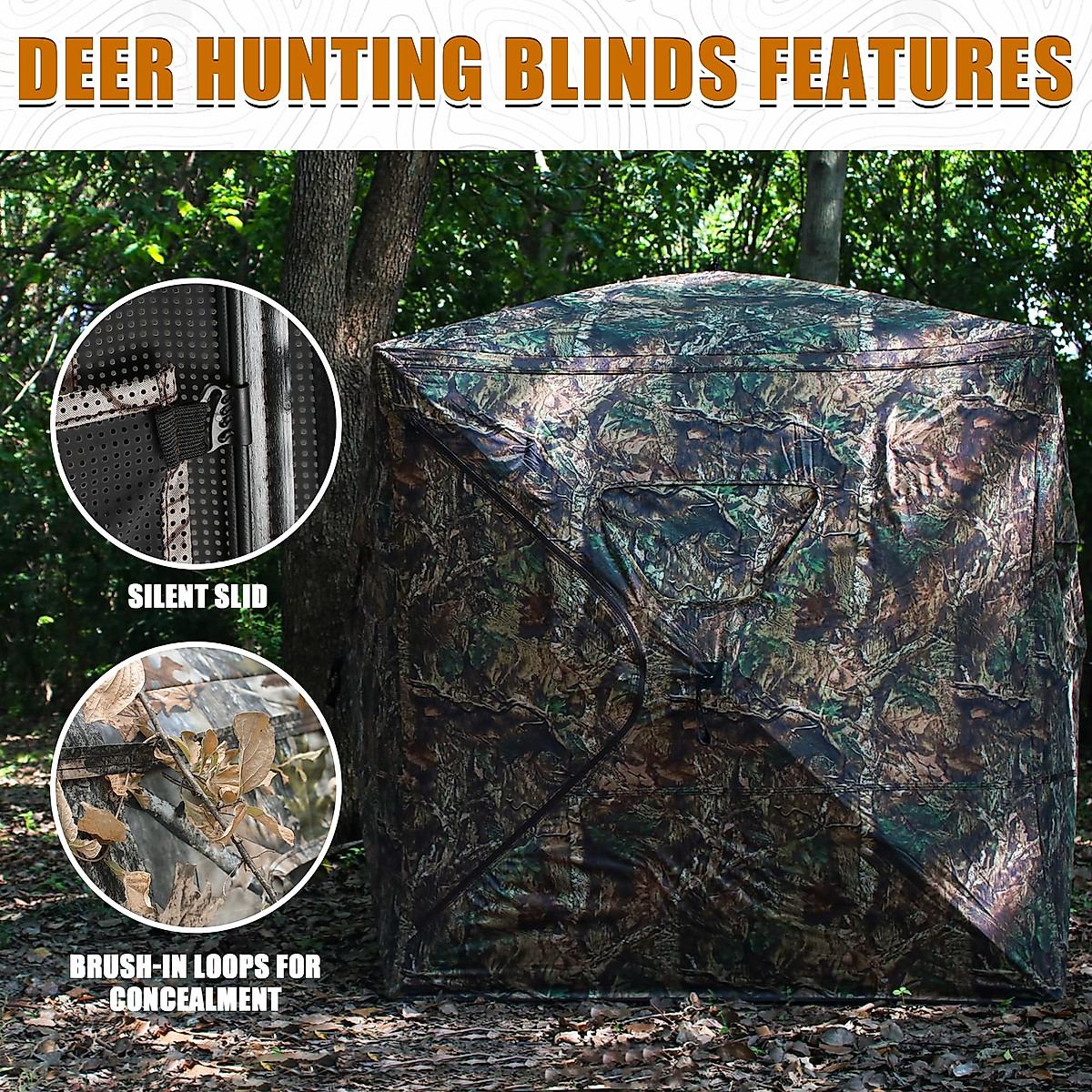 Hunting Blinds and Silent Hunting Clothes for Men Fleece Lining, Safety Strap Compatible