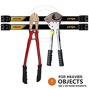 Petgin Magnetic Tool Holder 24 Inch 3 Pack Heavy Duty Magnet Tool Bar Strip Rack Wall Mount for Tool Box Organizers and Storage (With Buckle,Splicing Installation