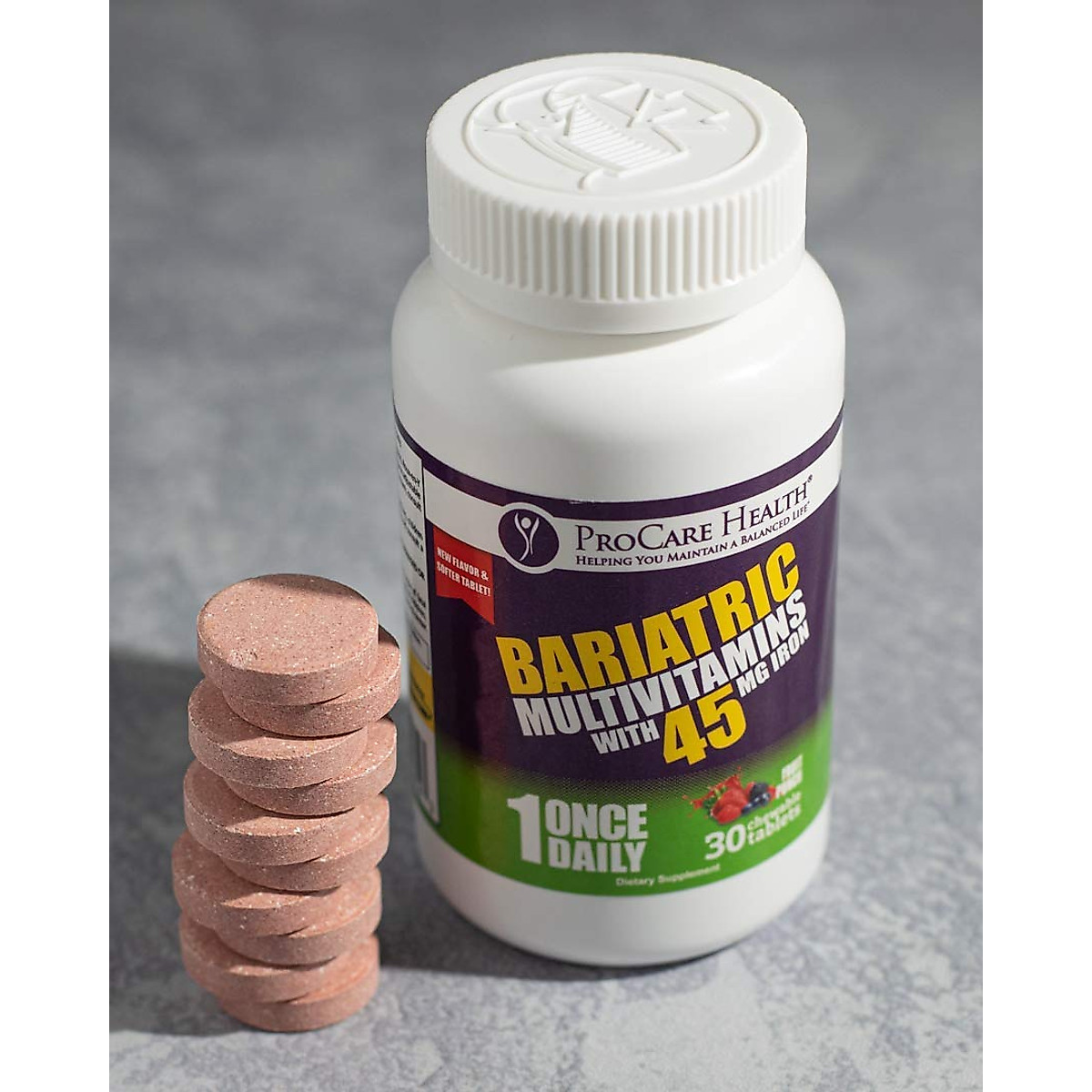 ProCare Health l Bariatric Multivitamin | Chewable | 45mg l Fruit Punch | 30 Count