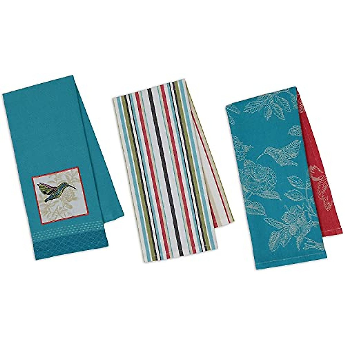 Hummingbird Kitchen Towels | Set of 3 Cotton Decorative Towels for Dish and Hand Drying | 18 inch x 28 inch