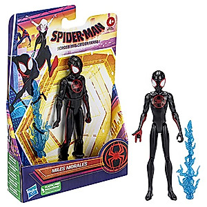 Marvel Spider-Man Across The Spider-Verse Miles Morales, 6-Inch-Scale Action Figure with Web Accessory, Toys for Kids Ages 4 and Up