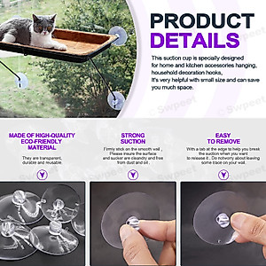 Swpeet 80 Packs 5 Sizes 1" 6/5" 7/5" 8/5" 9/5" Transparent Suction Cups Assortment Kit, Rubber Anti-Collision Shower Connectors Sucker Pad Hanger Pads Without Hooks