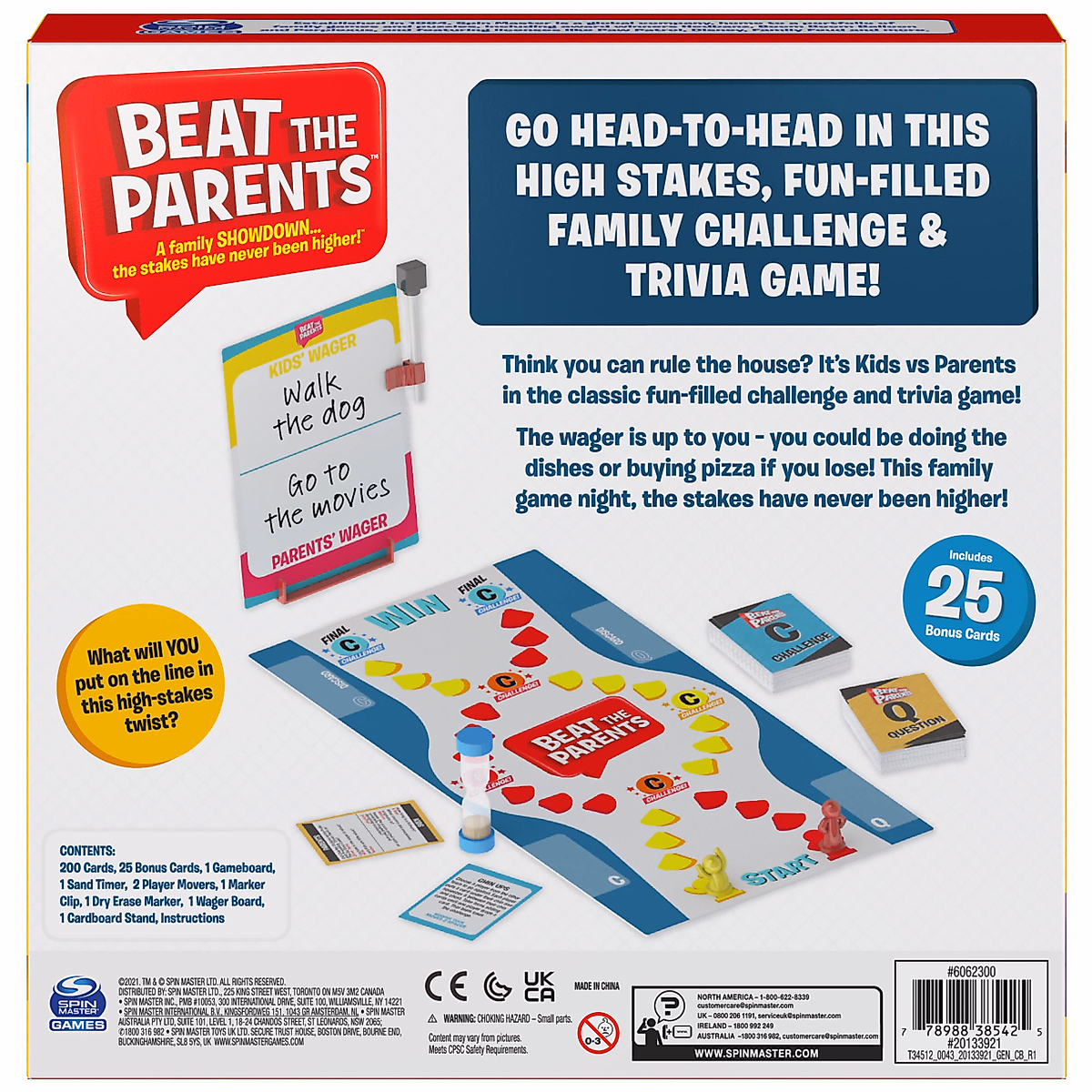 Beat The Parents Classic Family Trivia Game, Kids Vs Parents, with 25 Bonus Cards for Ages 6 and up (Amazon Exclusive)