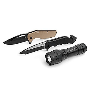 PDTXCLS Aeiniwer HAUS Folding Knife and Flashlight 3-Pc Set