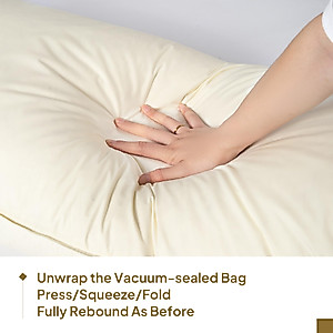 Goose Down Body Pillow Firm Body Pillows for Adults Large Long Hugging Pillow Insert for Side Sleepers, Breathable Full Body Pillow for Bed Sleeping with 100% Organic Cotton Downproof Shell