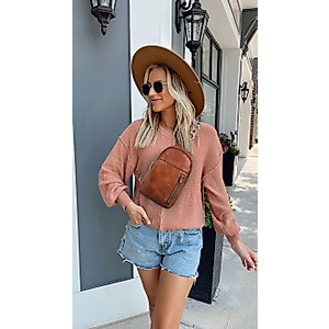 CLUCI Sling Bag for Women,Faux Leather Trendy with Guitar Strap, Crossbody Fanny Pack