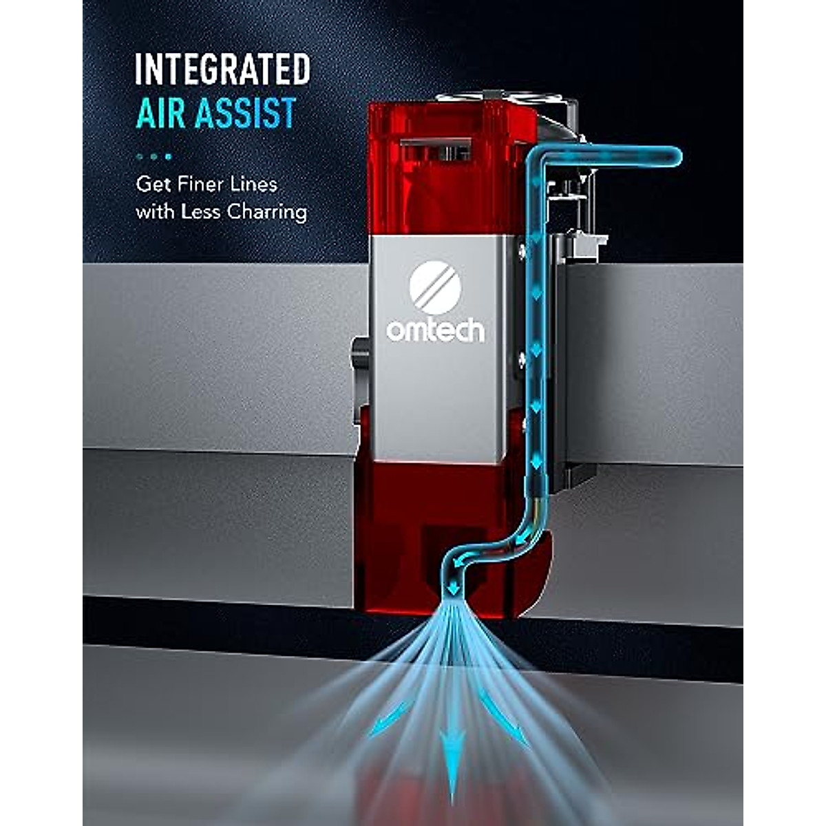 OMTech Light B10 Laser Engraver, 10W Output Diode Laser Module with Air Assist, Desktop Wood Laser Cutter Metal Engraver Machine, Ultra Fast & Precise Mini Laser Engraving Machine for Home Office DIY