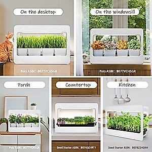 GrowLED Indoor Herb Garden Grow Light Window Frame Shelf Greenhouse Kit Gifts Ideas for Kitchen Veggie Lettuce, Countertop Garden Kit, Tabletop Growing Light Planter, Aero Gardening System Planter