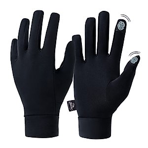 HIGHLOONG Lightweight Gloves Liner-glove liners for cold weather women and men, Thermal Touch Screen Glove Liners for Running Cycling Driving Hiking.(M)