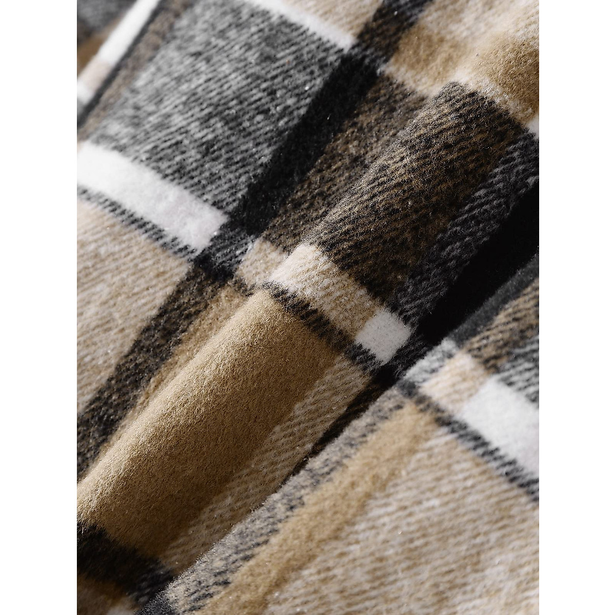 ZAFUL Men's Unisex Plaid Shirt Casual Flannel Jacket Button Down Long Sleeve Pocket Shirt Tops