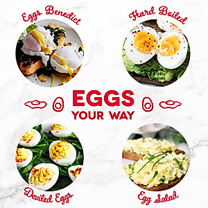 DASH Deluxe Rapid Egg Cooker for Hard Boiled, Poached, Scrambled Eggs, Omelets, Steamed Vegetables, Dumplings & More, 12 capacity, with Auto Shut Off Feature - White