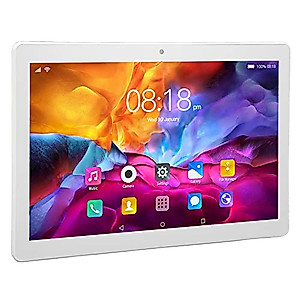 HEEPDD 10.1 Inch Tablet 6GB 128GB 5G WiFi Calling Tablet MT6592 10 Core Calling Tablet for Android 12 Gold for Study (US Plug)
