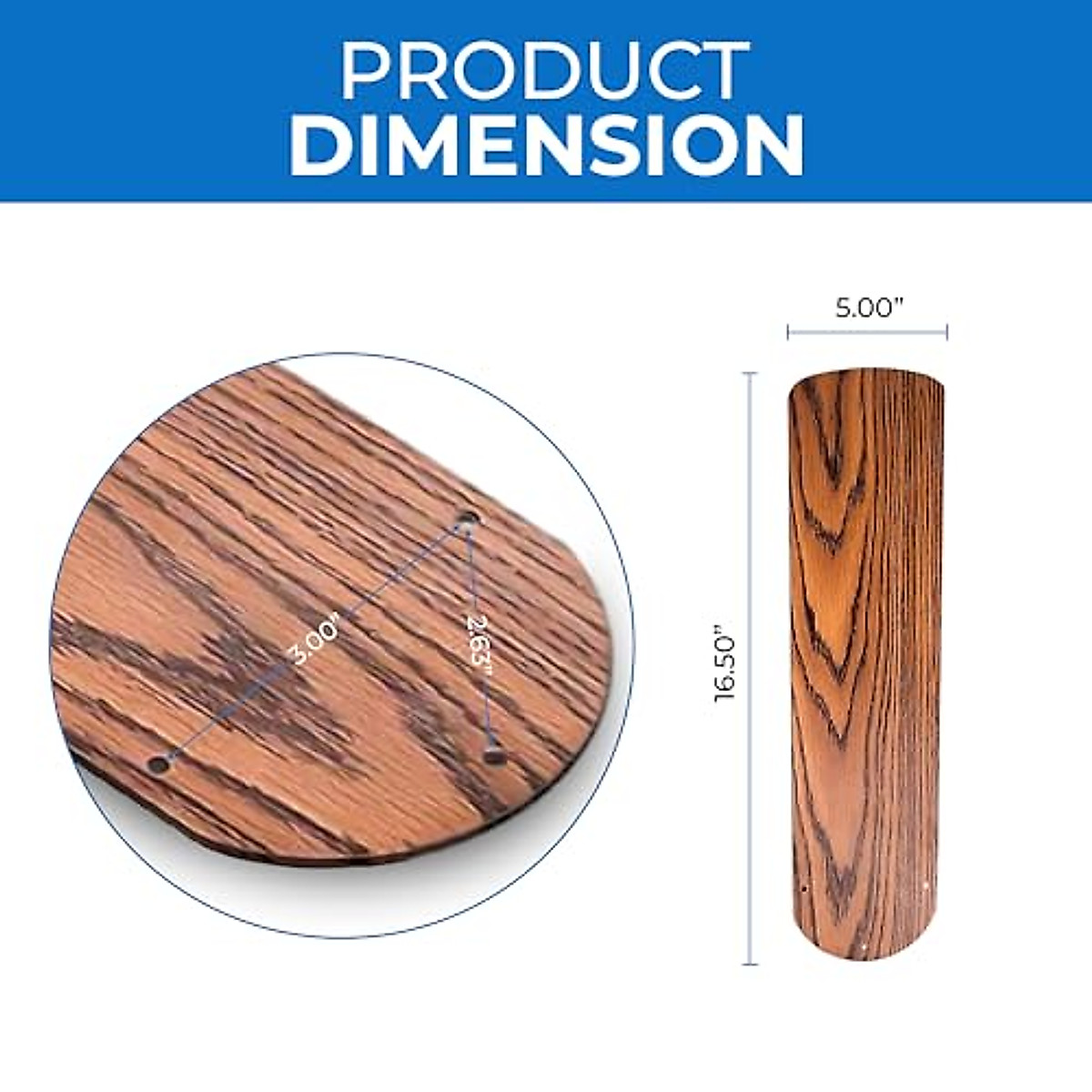 OHLECTRIC 5PCS 16 ½ Inches Fan Blades - Fan Replacement Blades For 42-inch Ceiling Fan - Substitution for Broken Blades - High-Performance Ceiling Fan Blades - Indoor Use, Oak/Walnut - OL-40489