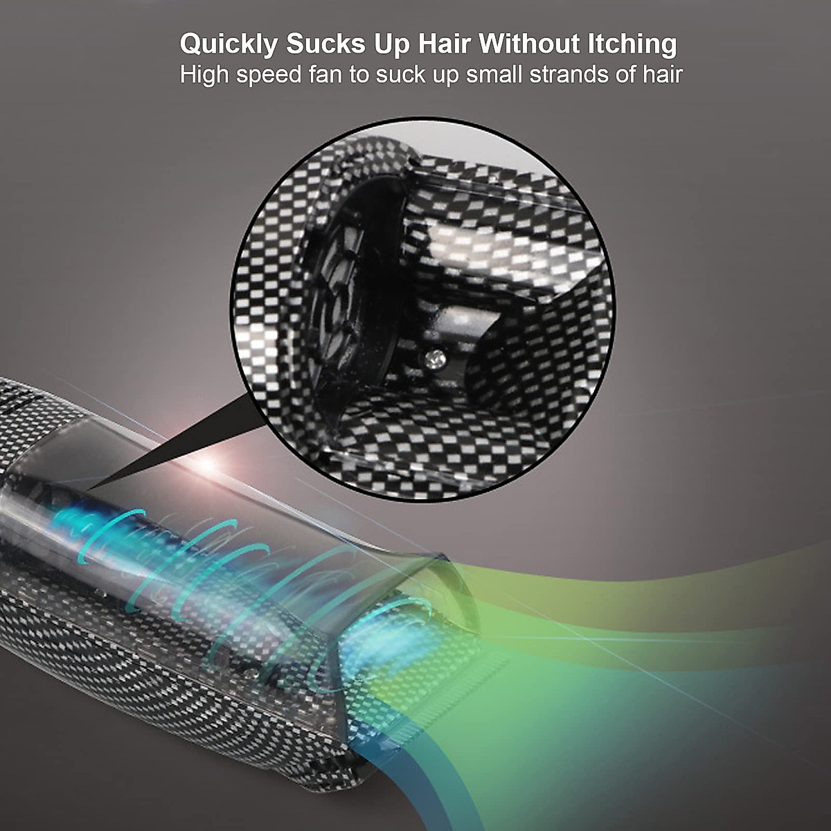 YUYTE Hair Trimmer USB Vacuum Trimmer Kit with Powerful Automatic Hair Suction for Beards Facial Hair Stubble Hair Clipping Lithium Ion Powered Electric Shaver with 4 Guide Combs