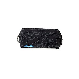 KAVU Pixie Pouch Accessory Travel Toiletry and Makeup Bag, Black Topo
