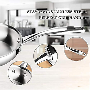 Duxtop Whole-Clad Tri-Ply Stainless Steel Stir-Fry Pan Kitchen Induction Cookware 8 Inches