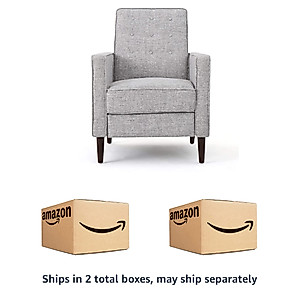 Christopher Knight Home Mervynn Mid-Century Modern Fabric Recliners, 2-Pcs Set, Light Grey Tweed