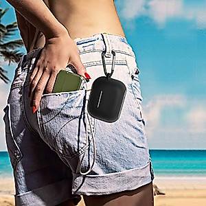 SATLITOG for AirPods Pro(2nd/1st Generation), Protective Silicone Case with Keychain Compatible with Apple AirPods Pro(2022/2019) (Front LED Visible) - Black