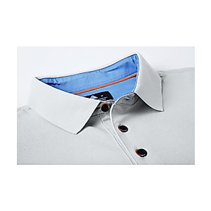 SWISSWELL Men Shirts Long Sleeve Moisture Wicking Golf Shirts Performance Athletic Shirts Light Grey 3XL