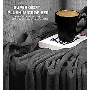 Utopia Bedding Fleece Blanket California King Size Grey 300GSM Luxury Fuzzy Soft Anti-Static Microfiber Bed Blanket (102x96 Inches)