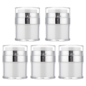 Airless Pump Jar, 5PCS Cream Jar Vacuum Bottle Refillable Travel Containers for Toiletries, Airless Pump Bottles for Lotions And Creams(1.7Oz/50ml)