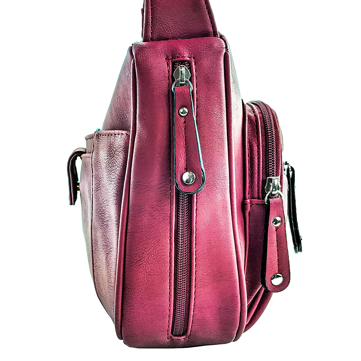 Purse King Magnum Concealed Carry Handbag (Burgundy), Large