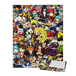 Anime Characters Super Soft Flannel Throw Blanket Warm Cozy Flannel Blanket Lightweight Shaggy Air Conditioner Blankets Apply to Couch Bed Office Etc Blanket 80"x60"