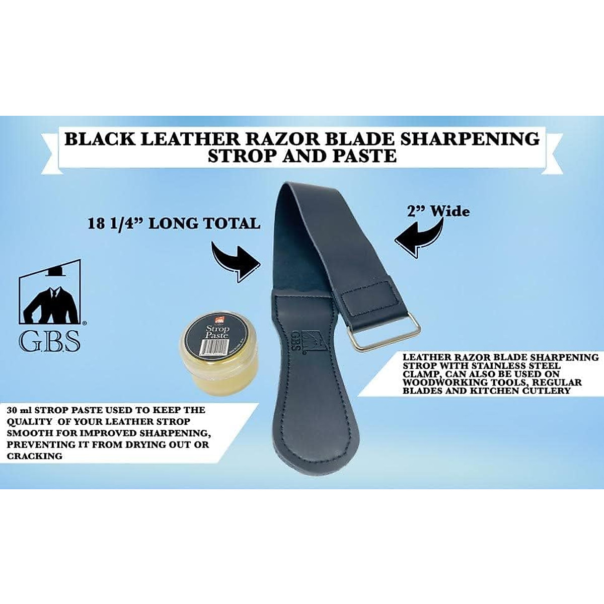 G.B.S Complete Professional Wet Shave Kit Shaving Set- Shave Box Includes 5/8" Inch Carbon Steel Straight Razor with Wooden Handle, Synthetic Hair Shave Brush, Wood Shave Soap Bowl