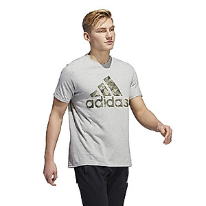adidas mens Continental Camo Graphic Tee Medium Grey Heather Small