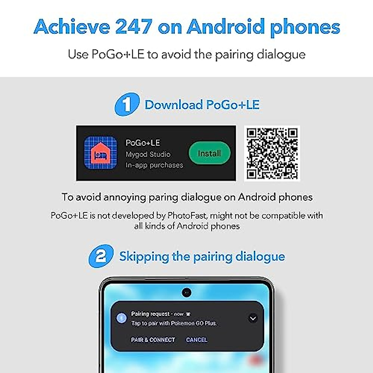 Mcbazel PhotoFast 247 Dual Auto Catcher with Auto-tap, Auto Reconnect, Over 1-Hour Connection Function Compatible with iOS & Android