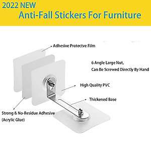 Furniture Anchors Baby Proofing Furniture Anchor Adhesive Furniture Wall Anchors Anti Tip Furniture Anchors Baby Proofing Kit No Drill Dresser Wall Safety Anchor Cabinet To Wall- Free Wrenches, 5Pairs