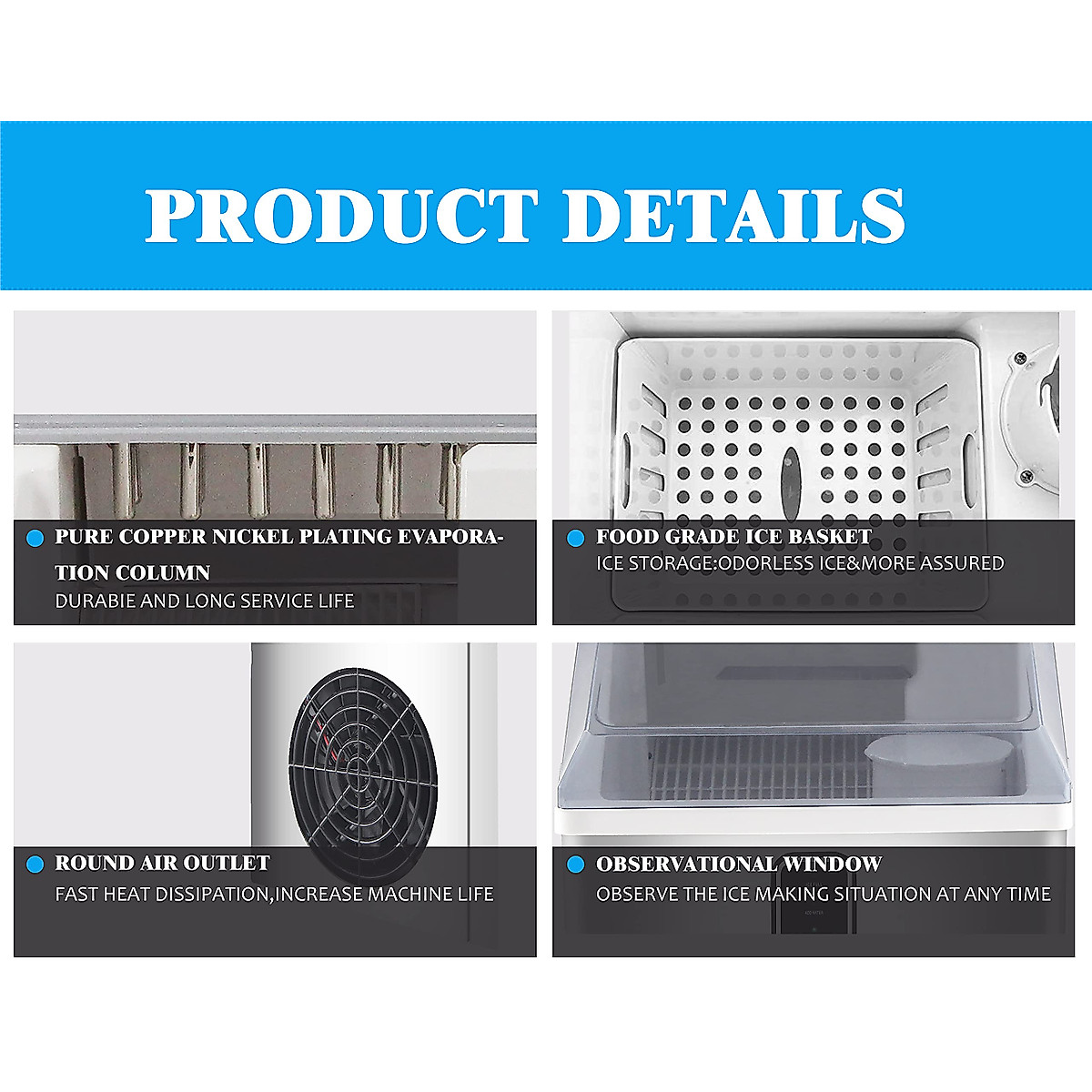 2-in-1 Ice Maker and Shaver Machine - LINKLIFE Countertop Ice Maker with Ice Crusher, Self Cleaning, LCD Indicator, Bullet Ice Pellet Ice Nugget Ice Sonic Ice Maker for Home Office Bars Parties, 33lbs