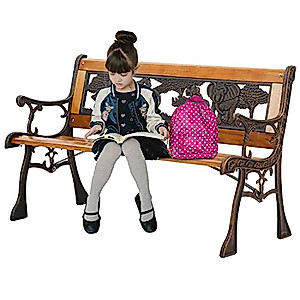 FDW Garden Bench Park Bench for Kids Outdoor Benches Clearance Metal and Wood Benches Clearance for Patio Yard