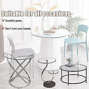 SNWGPLY Round Glass Table Top for Round Wood Table Top, Round Dining Table, Round Marble Table Top for Dining Table, Coffee Table, Restaurant Table Superb Load-Bearing Capacity