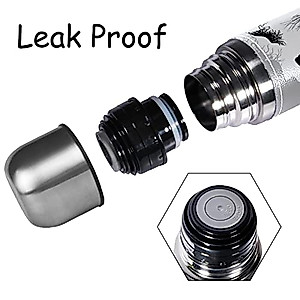 Silhouettes of Sea Fish and Animals Stainless Steel Coffee Thermos, Double Walled Insulated Water Bottle for Outdoor Sports, Office, Car (17 OZ/500ML)