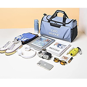 Gym Duffle Bag Waterproof Sports Duffel Shoulder Travel Weekender Bag for Men Women Overnight Bag with Shoes Compartment & Wet Pocket (Green)