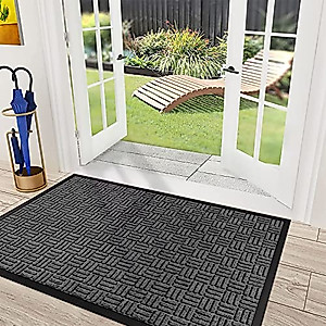 Mibao Door Mats, Extra Large Door Mat, Indoor Door Mats for Entryway, Outdoor Mats for Home Entrance，Welcome Mat Outdoor Rubber Door Mats, 46"x72", Gray
