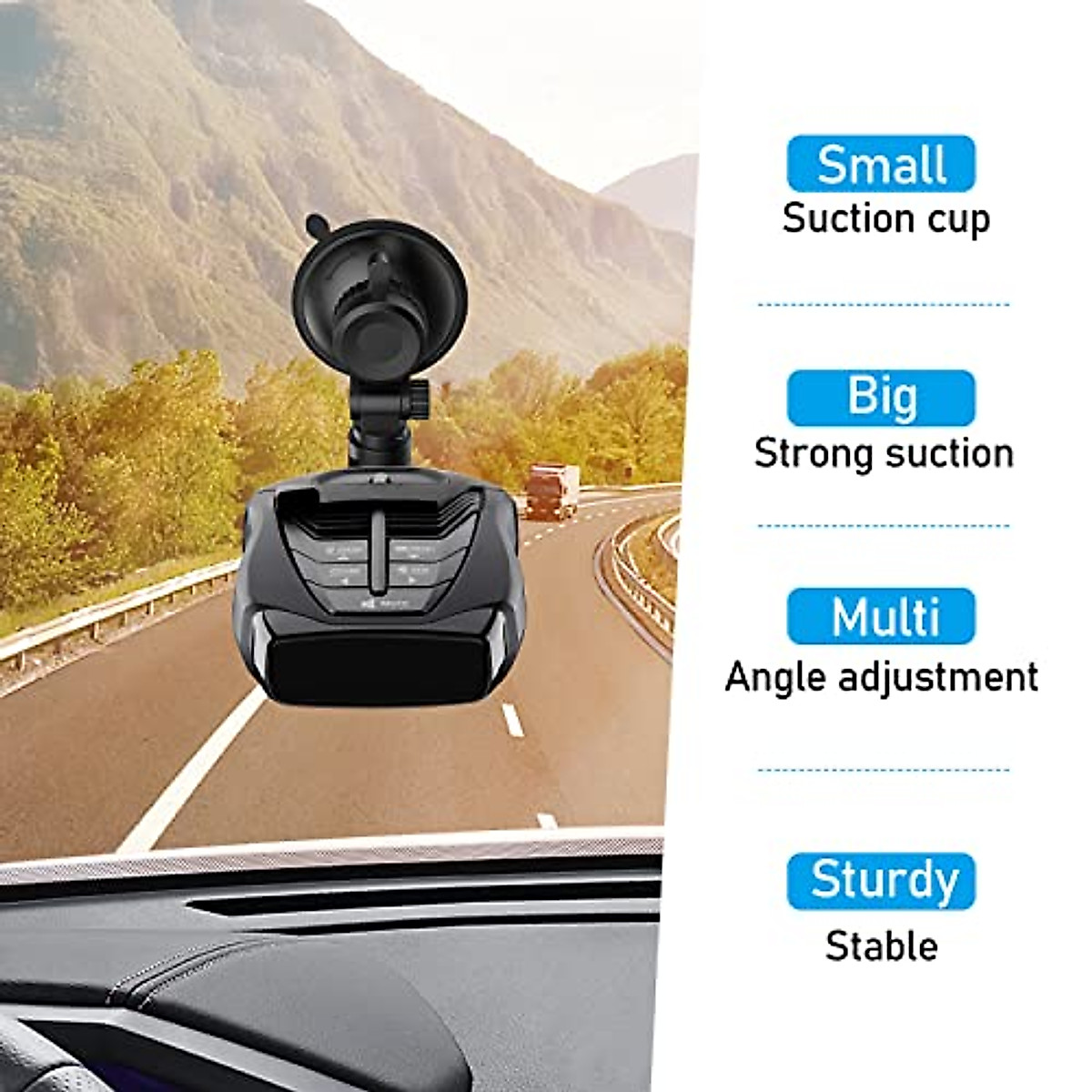 Radar Detector Mount,Car Radar Mounting Bracket Suction Cup Holder,Windshield & Dashboard Radar Detector Suction Mount,for Cobra Escort Valentine One Beltronics Radar Detector,Easy to Install