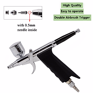 Uovviney Trigger Airbrush Gun with 0.5mm Needle Airbrush Spray Gun for Art Model Hobby Painting